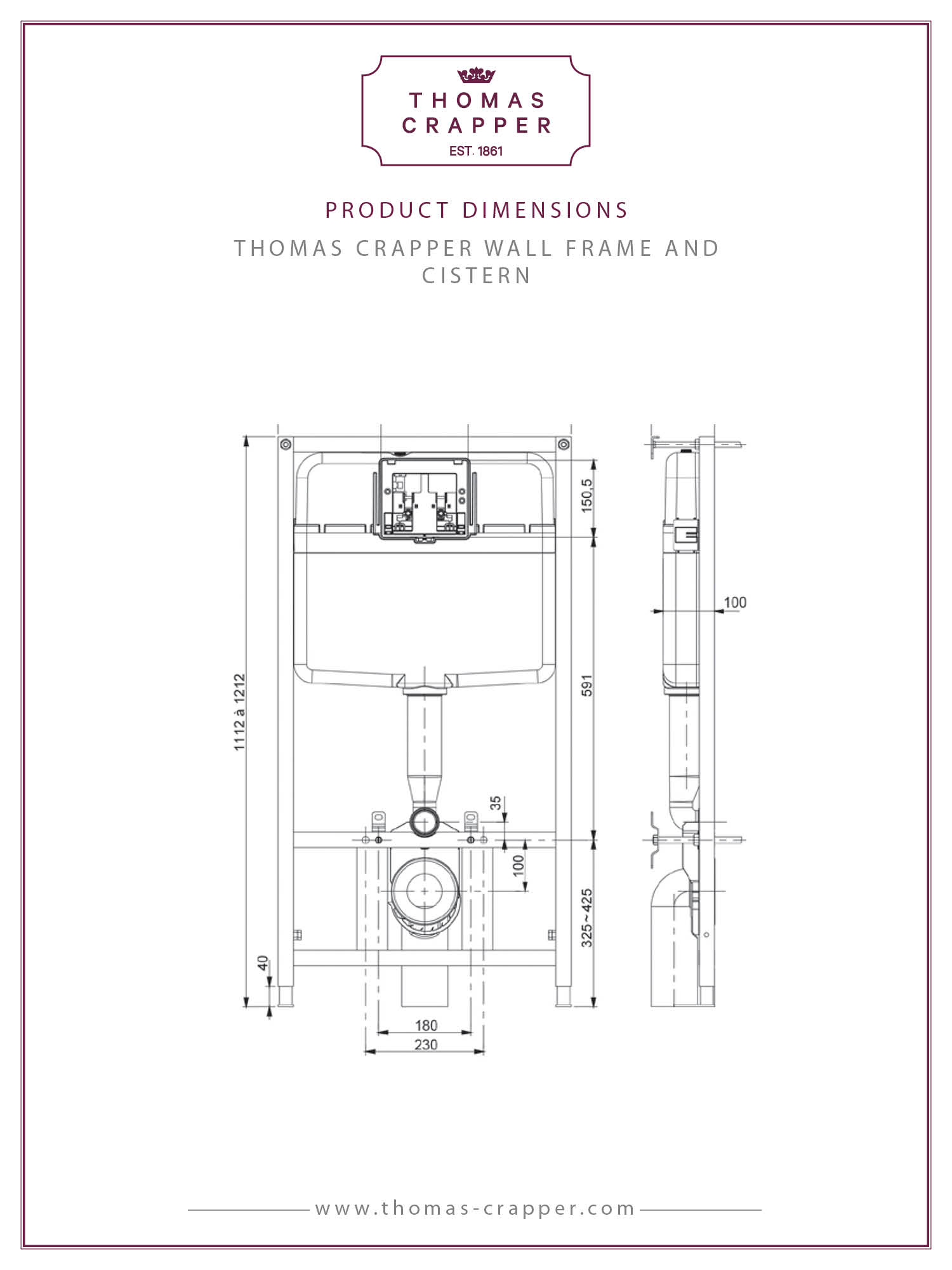 Wall-hung Toilet Frame and Cistern | Thomas Crapper & Co Ltd.
